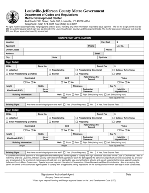 Fillable Online louisvilleky Sign Permit Application - Louisville ...