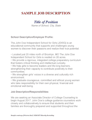 Fillable Online School Description/Employer Profile: Fax Email Print ...