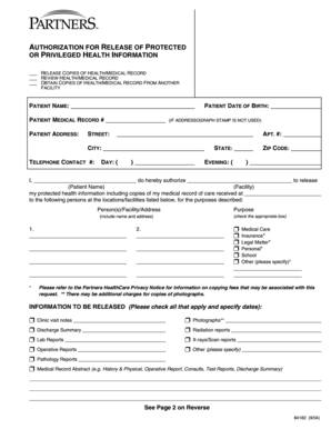 Fillable Online healthcare partners Authorization to Release Medical ...