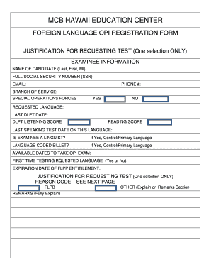Fillable Online OPI Test Registration Form Fax Email Print - pdfFiller