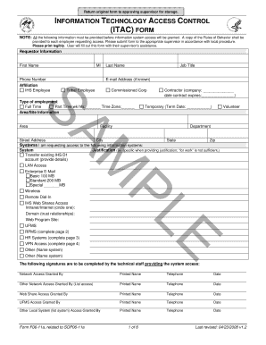 Fillable Online ftp ihs Information technology access control (itac ...
