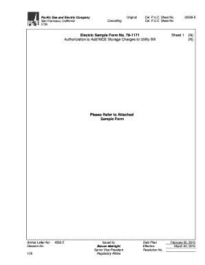 Fillable Online Electric Sample Form No. 79-1171 Sheet 1 (N ...