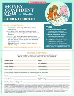 Fillable Online STUDENT CONTEST - Scholastic Fax Email Print - pdfFiller