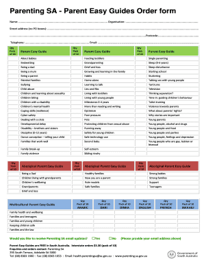 Fillable Online parenting sa gov Order form Parenting SA - Parent Easy ...