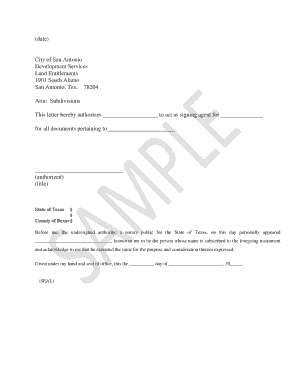 Fillable Online Letter of Agent Form - City of San Antonio Fax Email ...