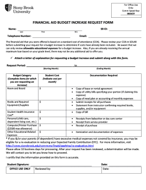 Fillable Online stonybrook Budget Increase Request Form - Stony Brook ...