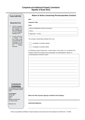 Fillable Online cipc co CoR352.doc - cipc co Fax Email Print - pdfFiller