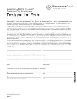 Fillable Online Successor Adopting Employer/Successor Plan ...