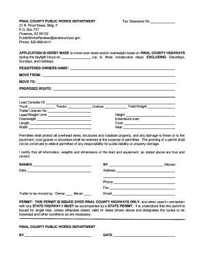 Fillable Online pinalcountyaz Form - Pinal County Fax Email Print ...