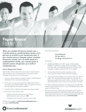Fillable Online Payout Request Form Log - EmblemHealth Fax Email Print ...