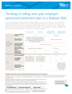 Fillable Online Rollover choices Fax Email Print - pdfFiller