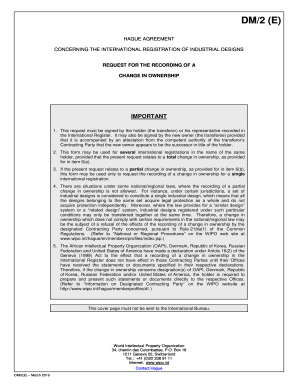 Fillable Online wipo Form DM/2 (Hague System for the International ...