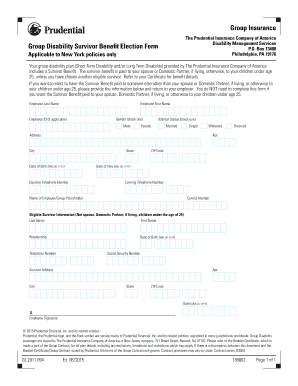 Fillable Online Group Disability Survivor Benefit Election Form Fax ...