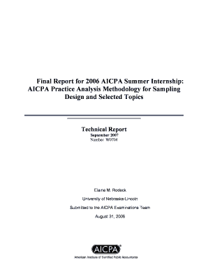 Fillable Online AICPA Practice Analysis Methodology for Sampling Fax ...
