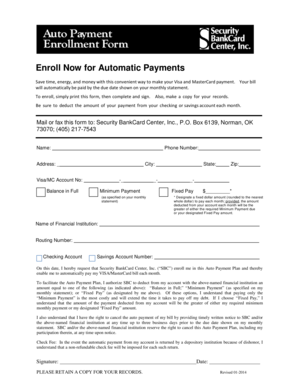 Fillable Online Consumer Auto Payment Enrollment Form Fax Email Print ...