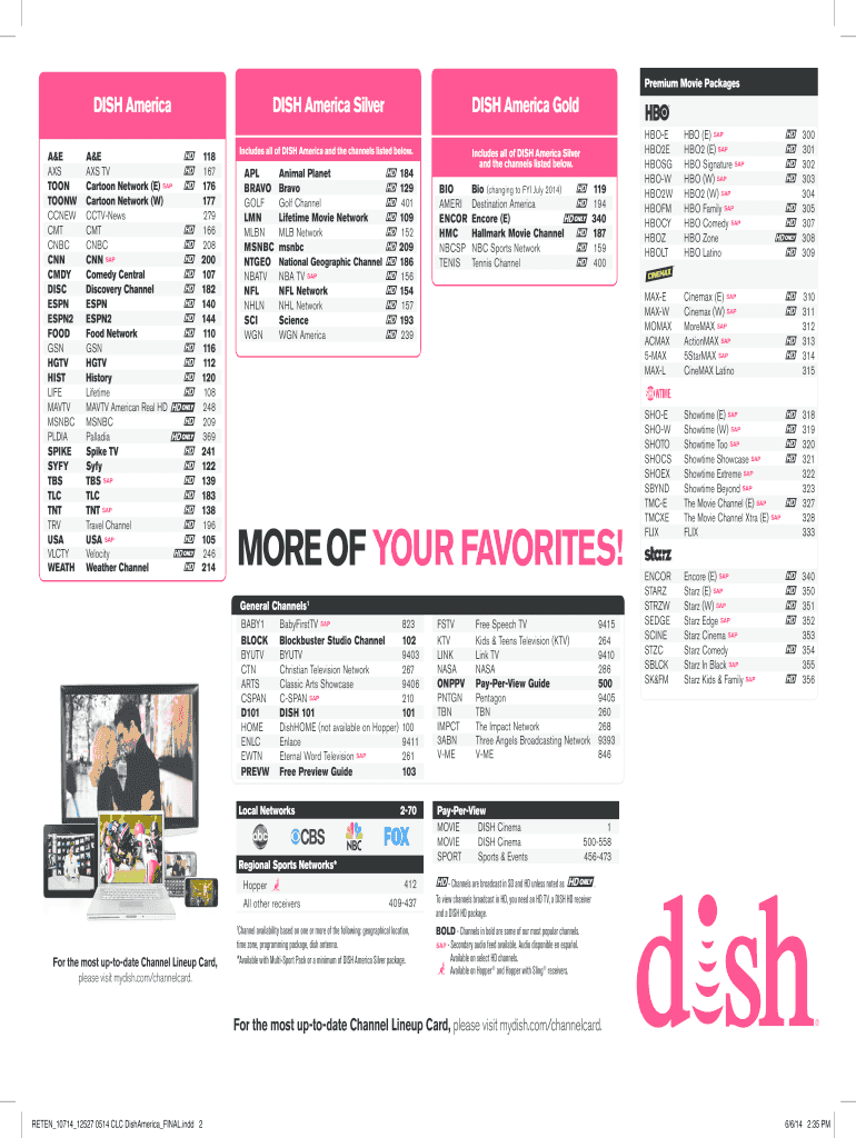 Fillable Online DISH America Fax Email Print - pdfFiller