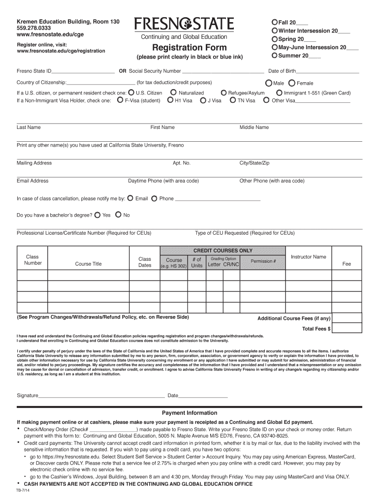 Fillable Online csufresno Register online, visit Fax Email Print - pdfFiller