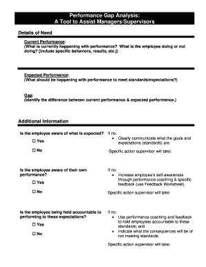 Fillable Online Performance Gap Analysis: Fax Email Print - pdfFiller