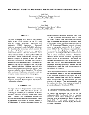 Fillable Online The Microsoft Word Free Mathematics Add-In and ...