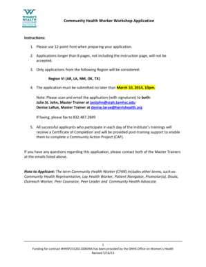 Fillable Online nchwtc tamhsc WHLI CHW Application - NCHWTC - nchwtc ...