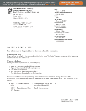 Fillable Online Received an Audit Notice Fax Email Print - pdfFiller