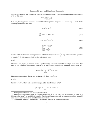 Fillable Online Exponential Laws and Fractional Exponents Fax Email ...