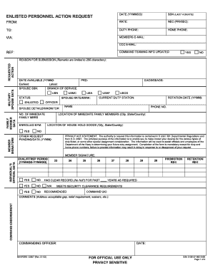 Fillable Online ENLISTED PERSONNEL ACTION REQUEST Fax Email Print ...