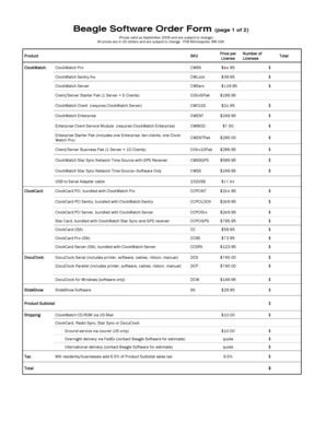Fillable Online Beagle Software Order Form (page 1 of 2) Fax Email ...