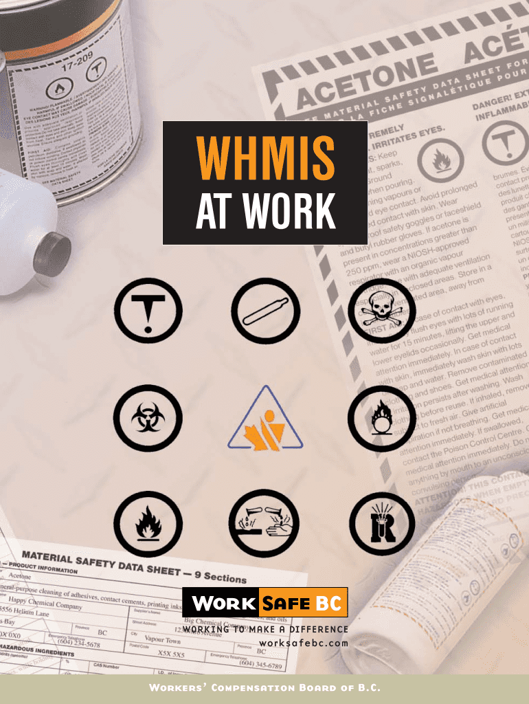 Fillable Online uvic WHMIS at Work BK40 WorkSafeBC WHMIS provides ...