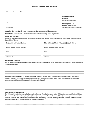 Fillable Online Deed Restriction Petition Fax Email Print - pdfFiller