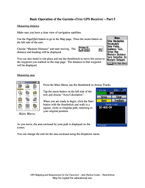 Fillable Online marshall Basic Operation of the Garmin eTrex GPS Receiver Part 5 Fax Email Print ...