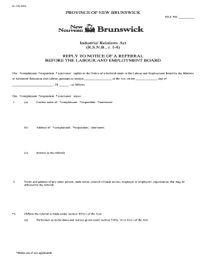 Fillable Online pxw1 snb Reply to a Notice of a Referral - Service New ...