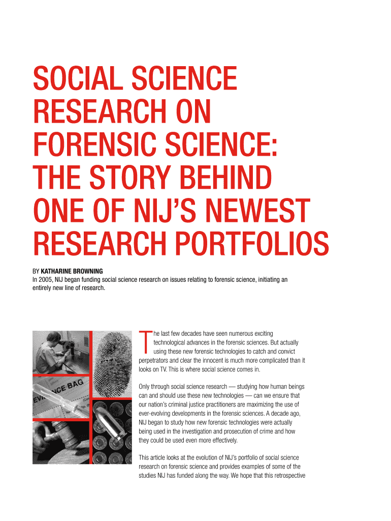 Fillable Online ncjrs Social Science Research on Forensic Science: The ...