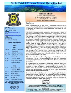 Fillable Online murplism catholic edu Slan leat! - Mt St Patrick ...