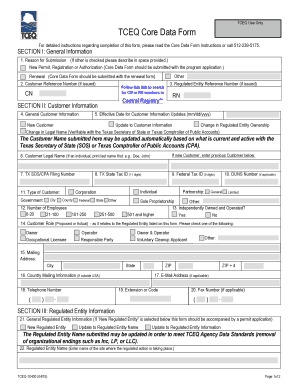 Fillable Online TCEQ Core Data Form. TCEQ Core Data Form Fax Email ...
