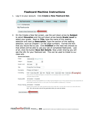 Fillable Online Flashcard Machine Instructions Fax Email Print - pdfFiller