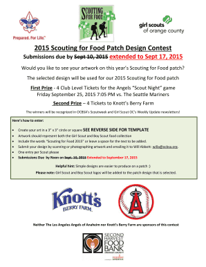 Fillable Online ocbsa 2015 Scouting for Food Patch Design Contest ...