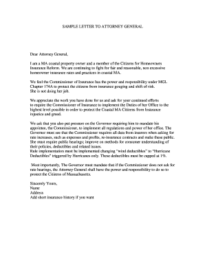 Fillable Online SAMPLE LETTER TO ATTORNEY GENERAL Fax Email Print ...