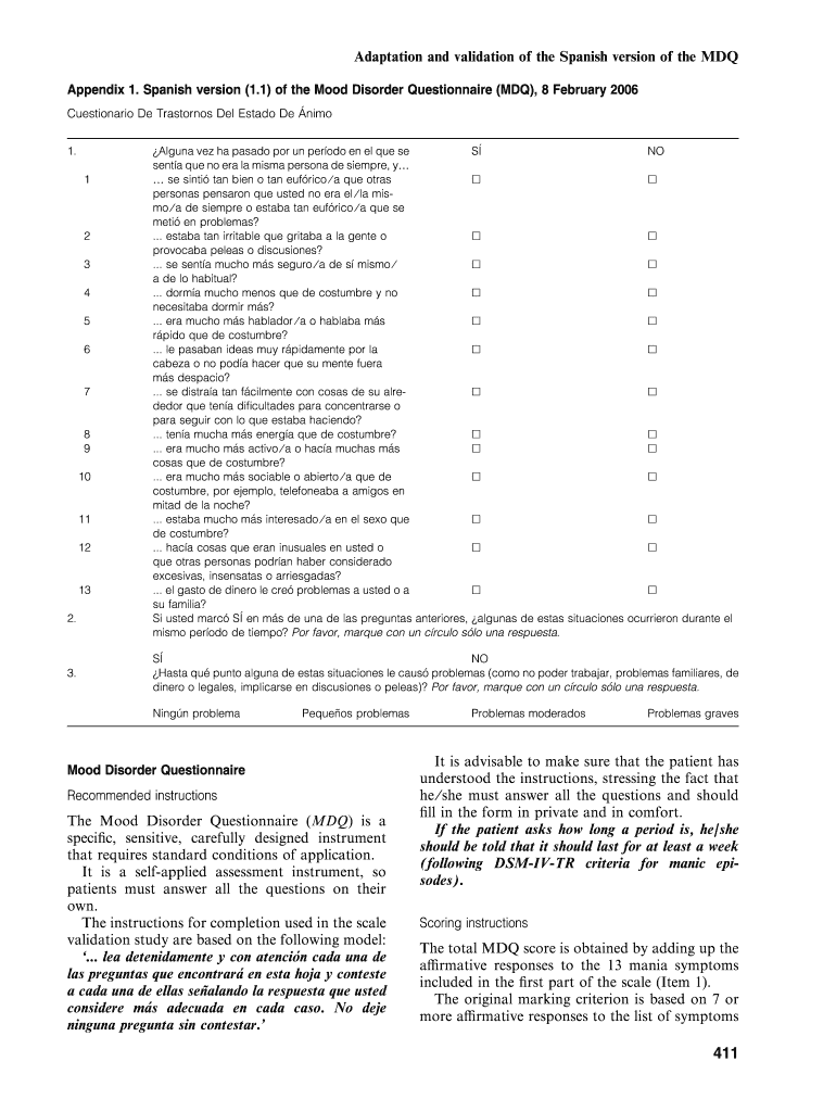 Fillable Online Adaptation and validation of the Spanish version of the ...