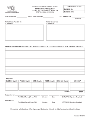 Fillable Online business fhda DIRECT PAY REQUEST - Business Fax Email ...