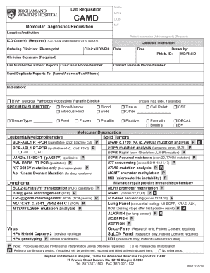 Fillable Online brighamandwomens Lab Requisition Molecular Diagnostics Requisition Molecular ...