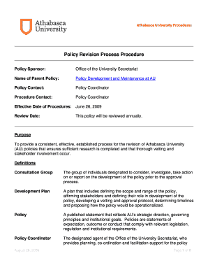 Fillable Online Policy Revision Process Procedure Fax Email Print ...