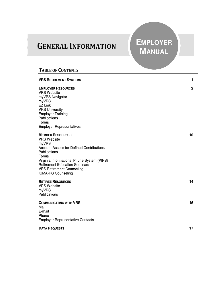 Fillable Online VRS RETIREMENT SYSTEMS Fax Email Print - pdfFiller