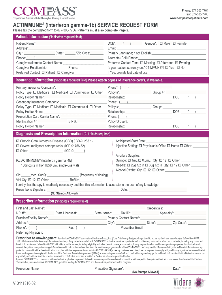 Fillable Online ACTIMMUNE (Interferon gamma-1b) - Accredo Fax Email ...