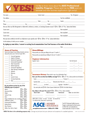 Fillable Online ASCE Premium Estimate Form - Engineers - Pearl ...