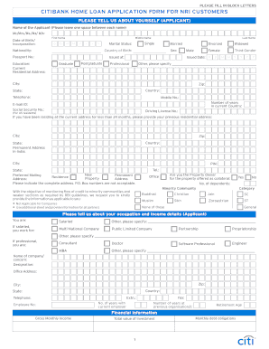 Fillable Online NRI Application Form - Citibank India Fax Email Print ...