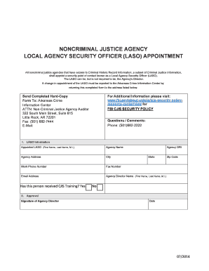 Fillable Online acic LASO Form - Arkansas Crime Information Center ...