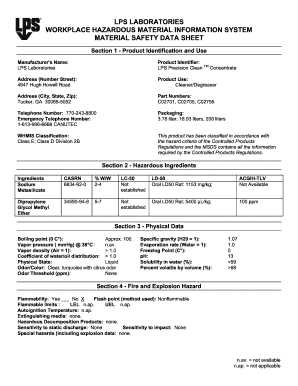 Fillable Online Lps laboratories workplace hazardous material ...