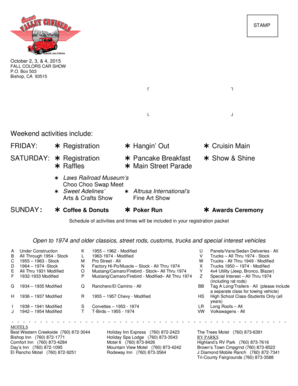 Fillable Online 2015 Car Show Registration Form.doc Fax Email Print ...