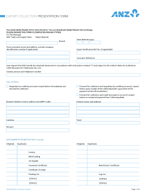 Fillable Online anz co Collection lodgement PDF 520kB - ANZ - anz co ...